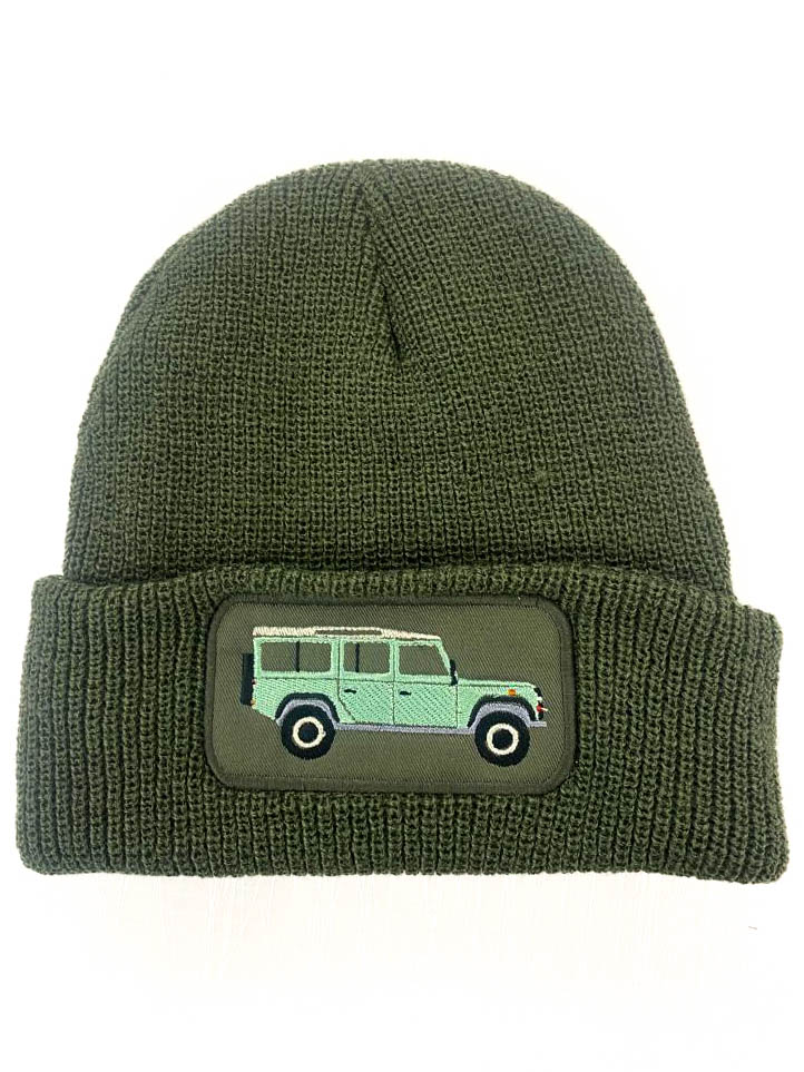 Custom Land Rover Beanie with Fleece Lining - Stitch & Rivet